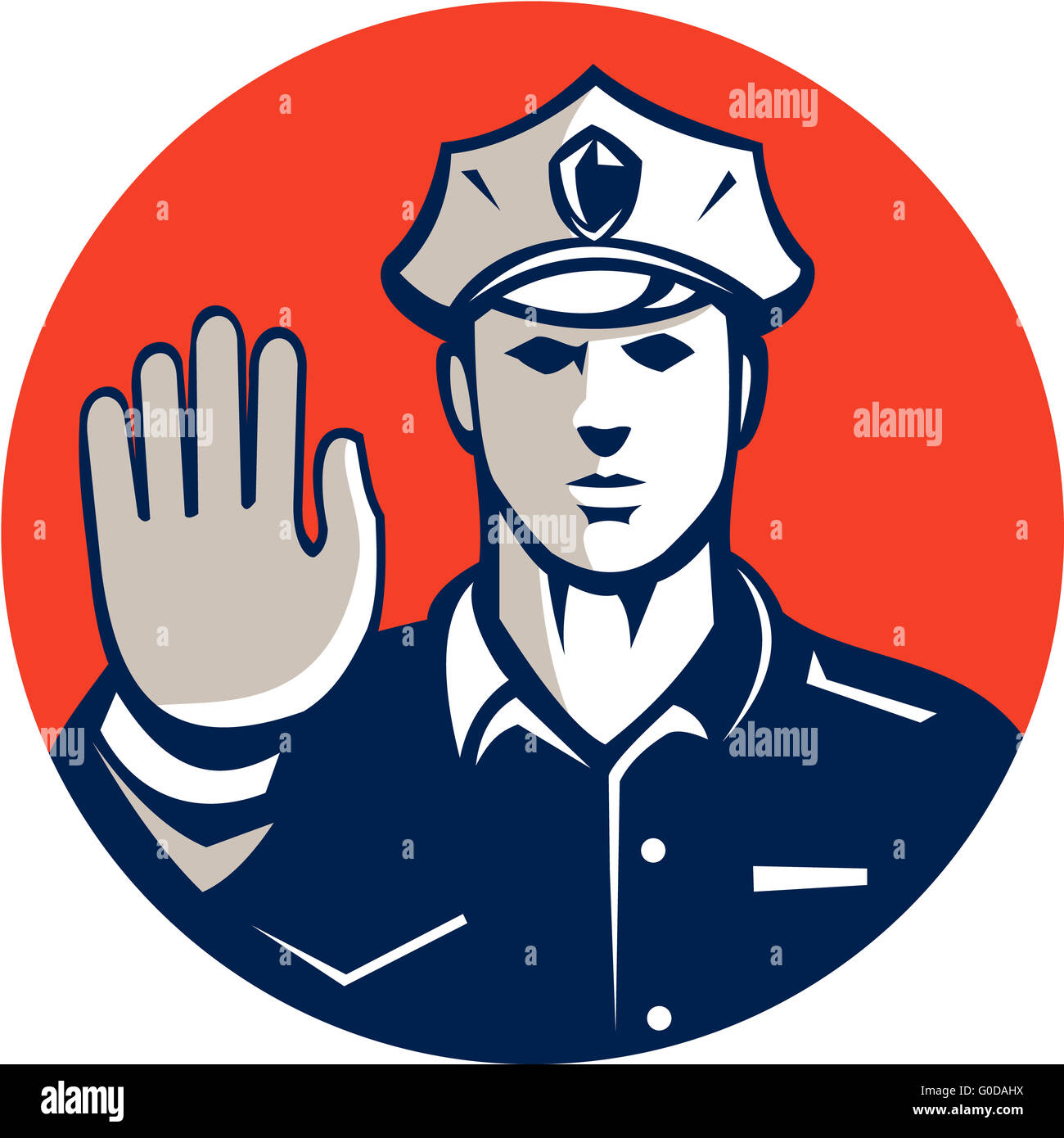 Traffic policeman hand stop sign hi-res stock photography and images ...