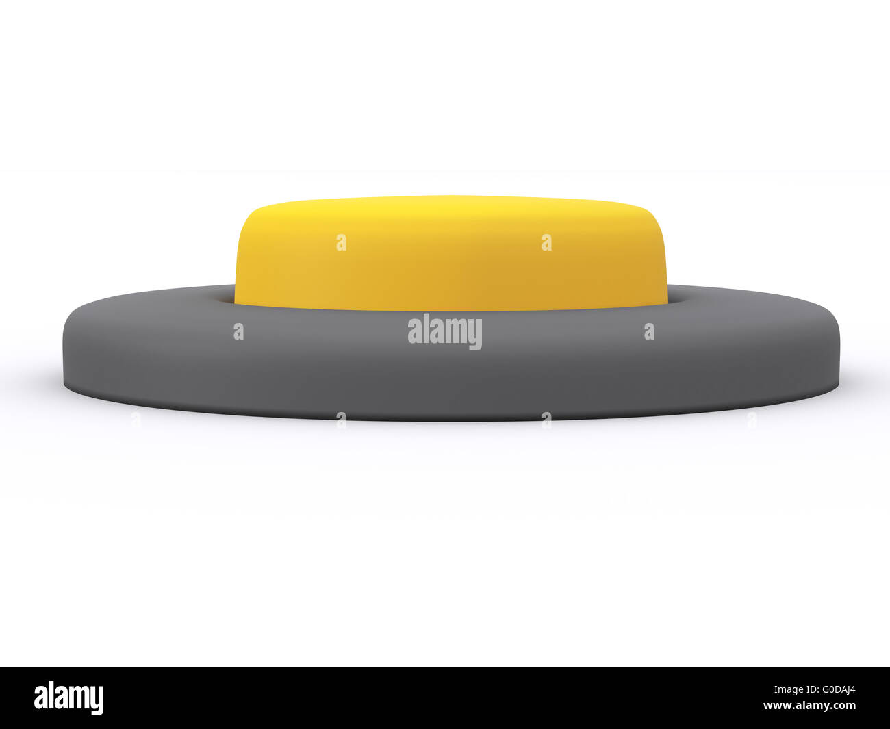 round yellow button isolated on white background. 3D icon Stock Photo ...