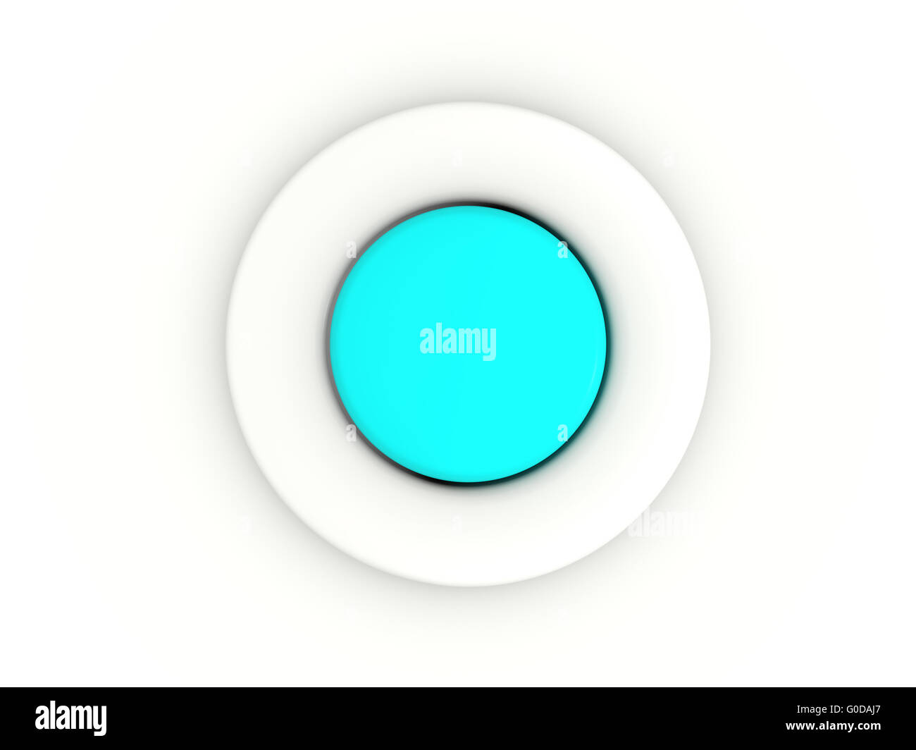 round blue button isolated on white background. 3D icon Stock Photo - Alamy