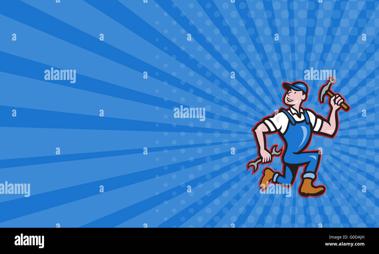 Cartoon carpenter builder holding hammer hi-res stock photography and ...