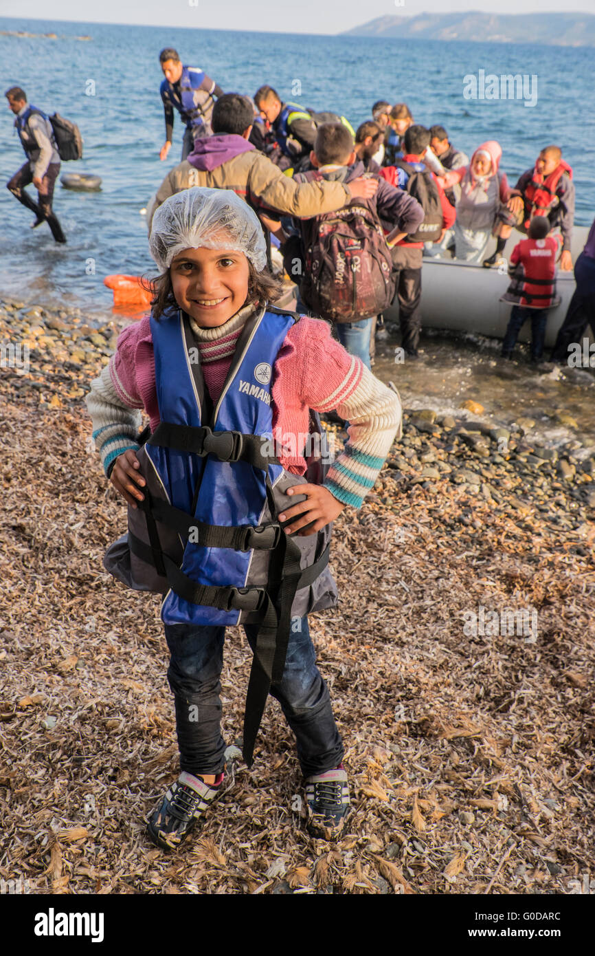 Refugee life jacket beach hi-res stock photography and images - Alamy