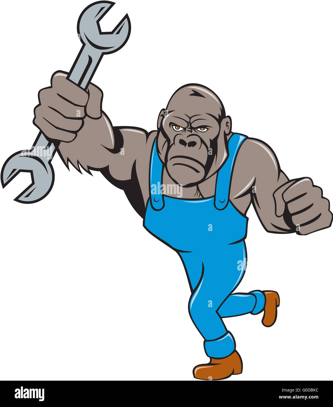 Mechanic punching spanner cartoon hi-res stock photography and images ...