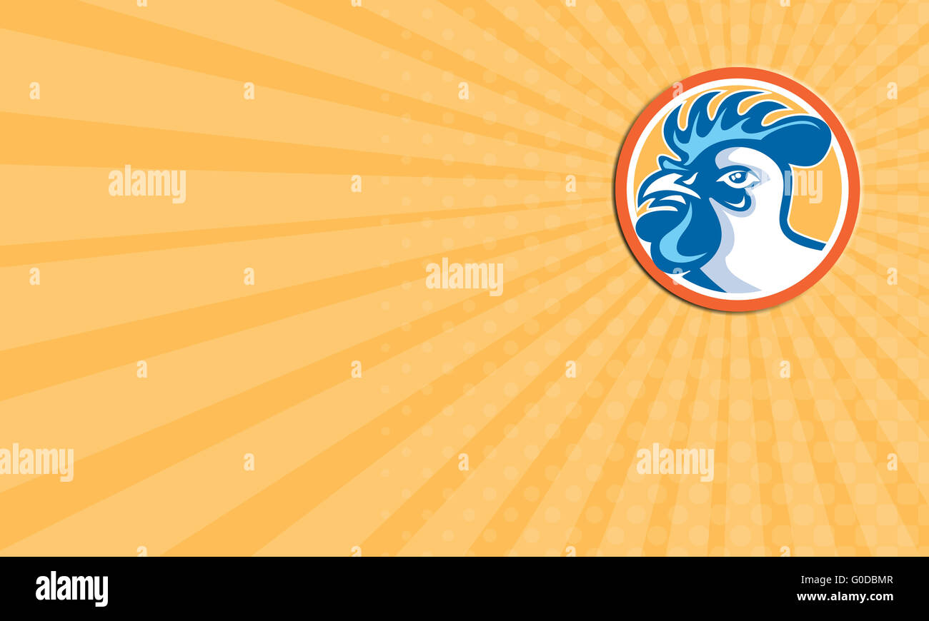 Business card Chicken Rooster Head Side Circle Retro Stock Photo - Alamy