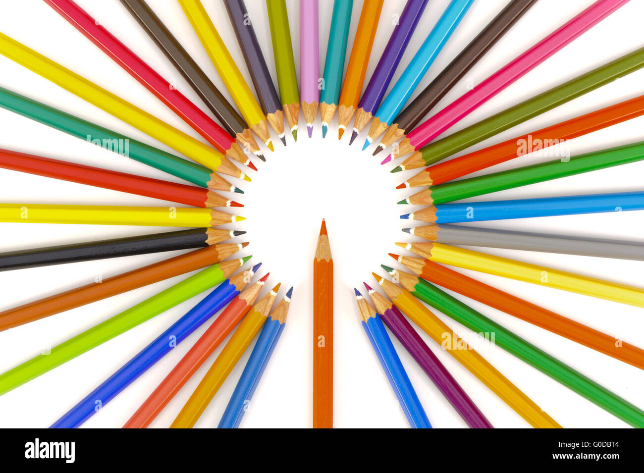 crayons show symbolic teamwork Stock Photo - Alamy