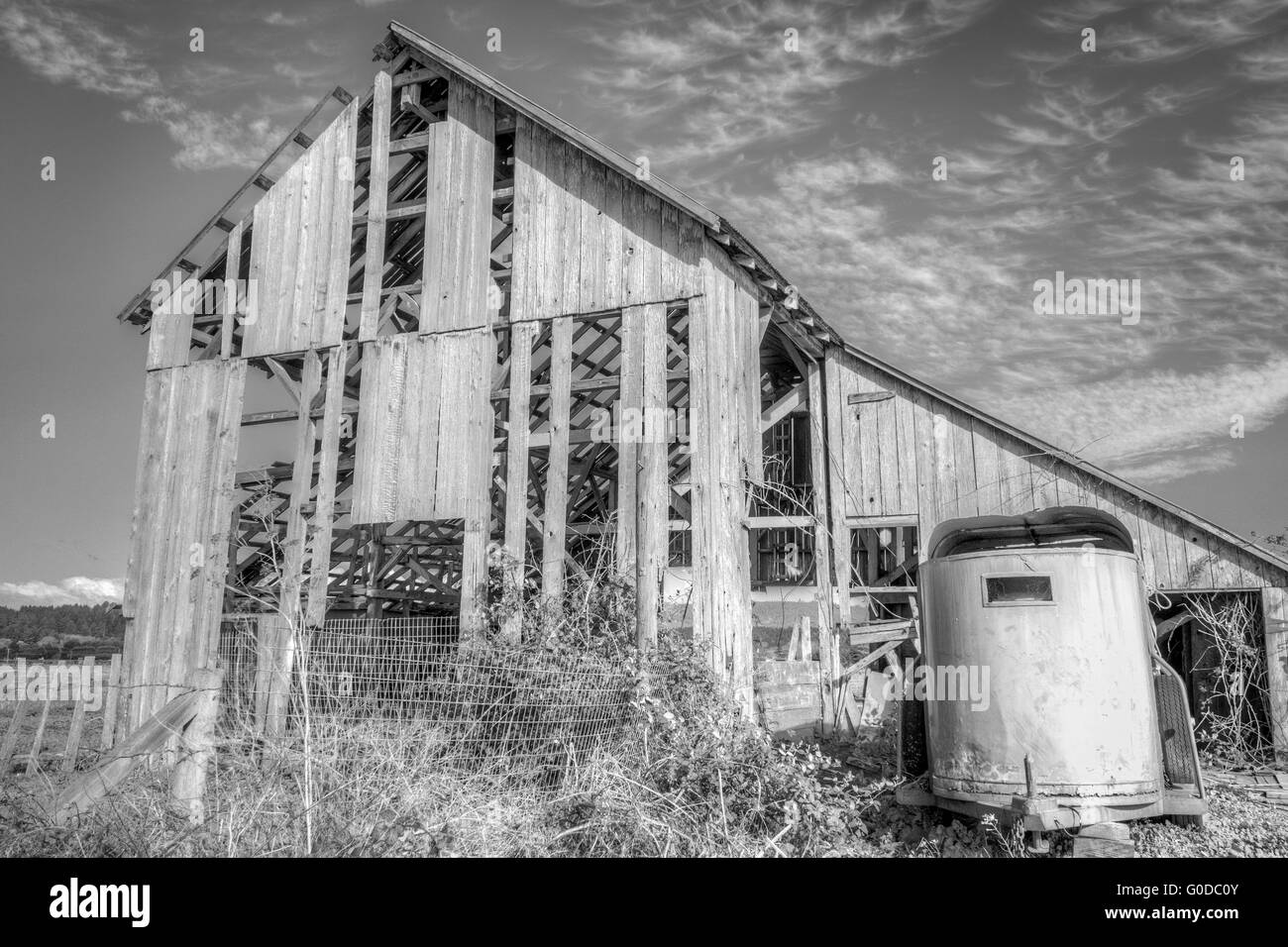 Old rundown farm Black and White Stock Photos & Images - Alamy
