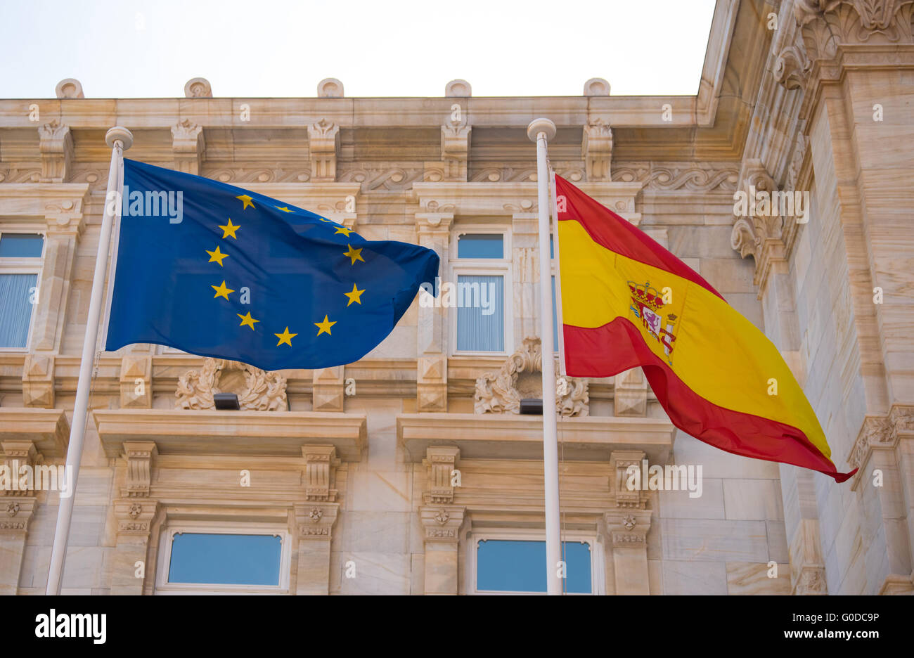 flags of Spain and European Community Stock Photo - Alamy