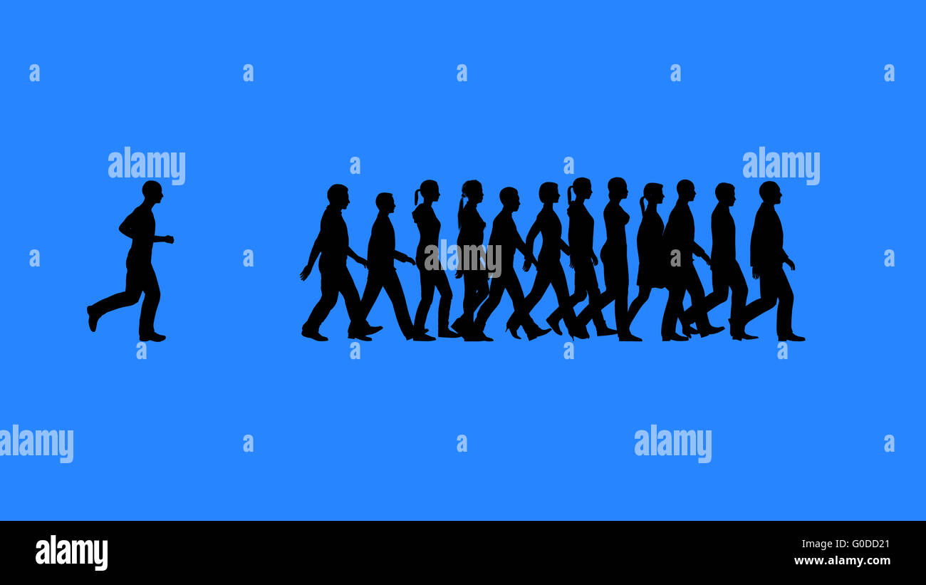 Keeping pace with team concept Stock Photo - Alamy