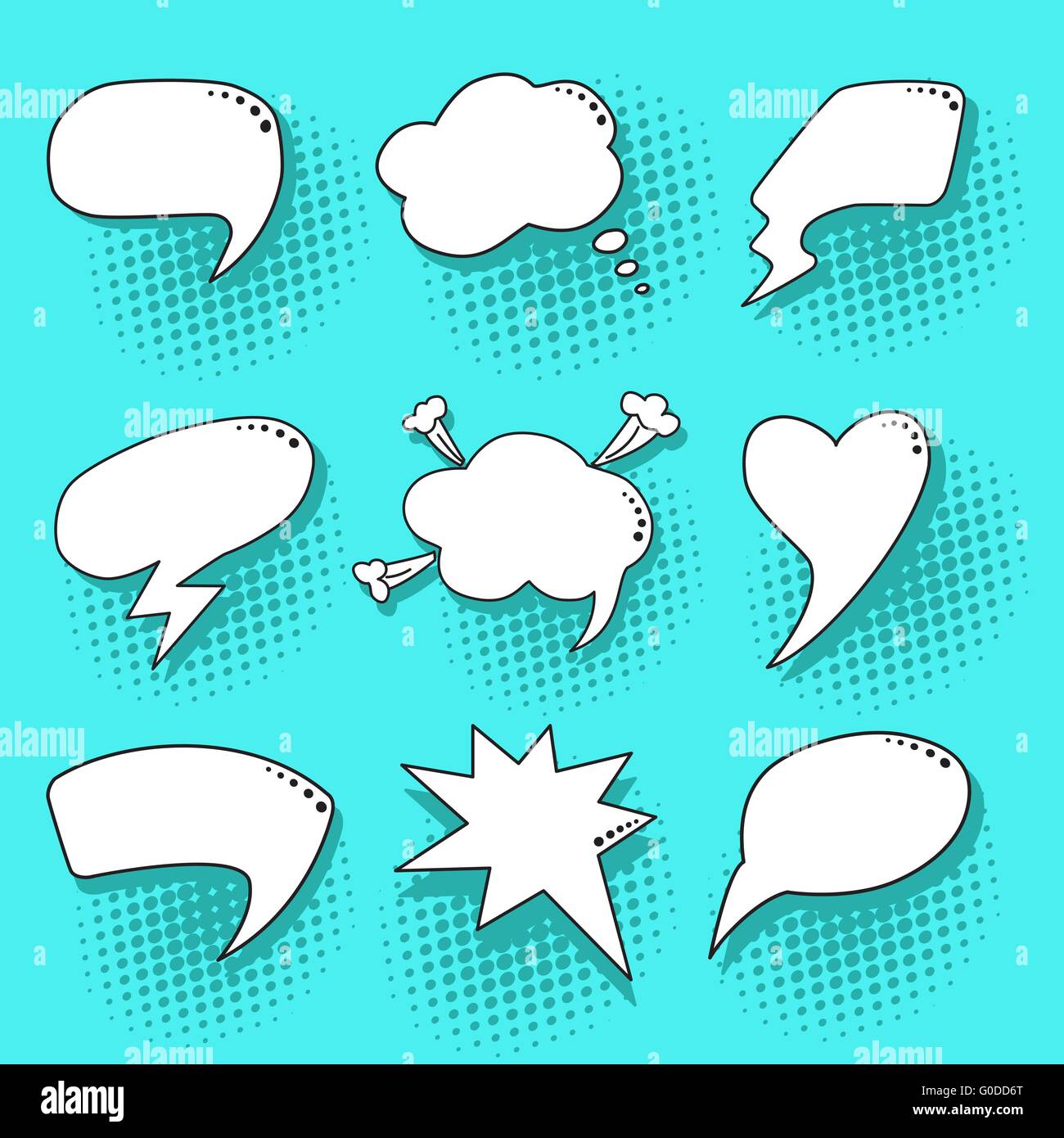 Set comic pop art bubbles hi-res stock photography and images - Alamy