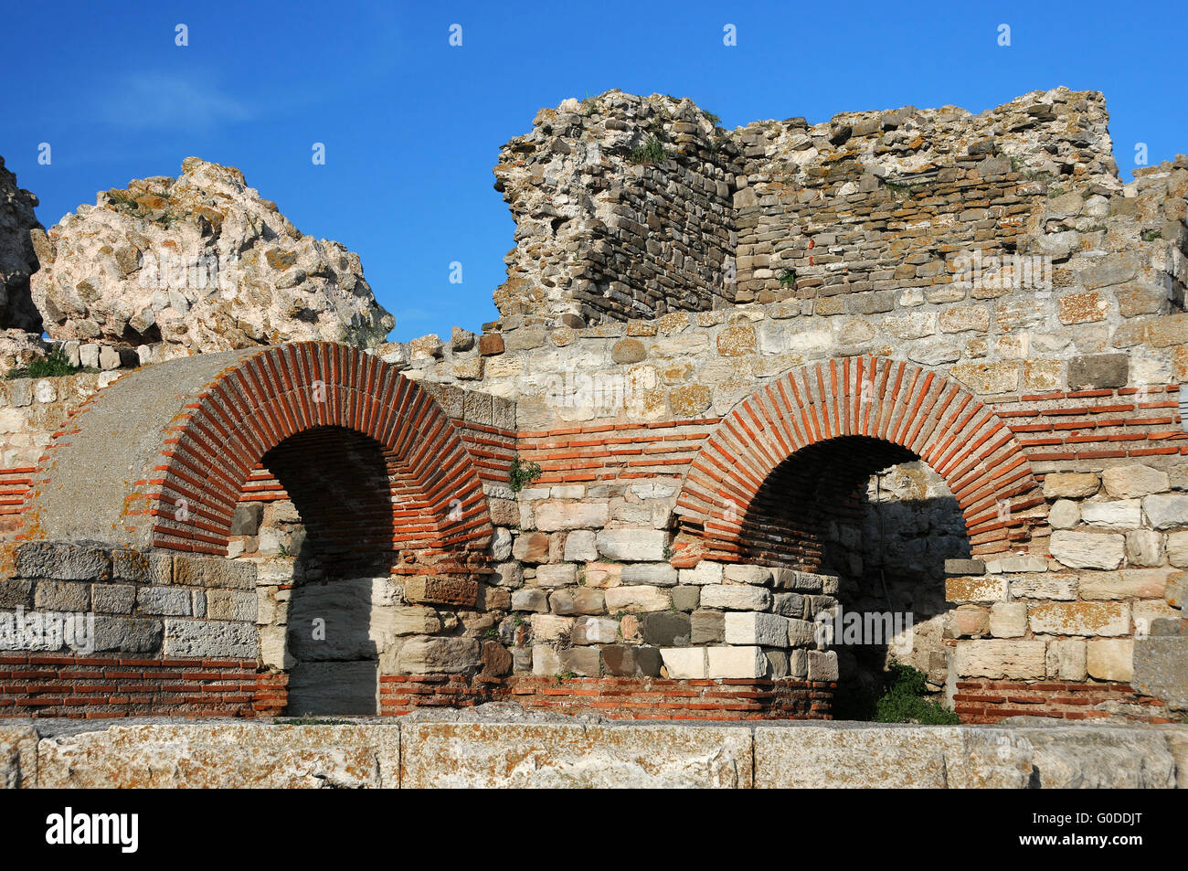 Ancient Wall Ruins Stock Photo - Alamy
