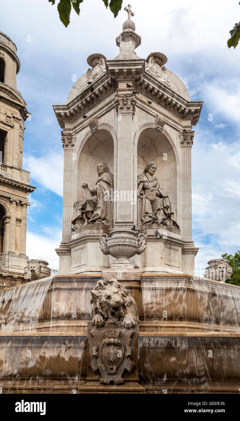 Sulpice facade architecture statue statues sculpture sculptures lion ...