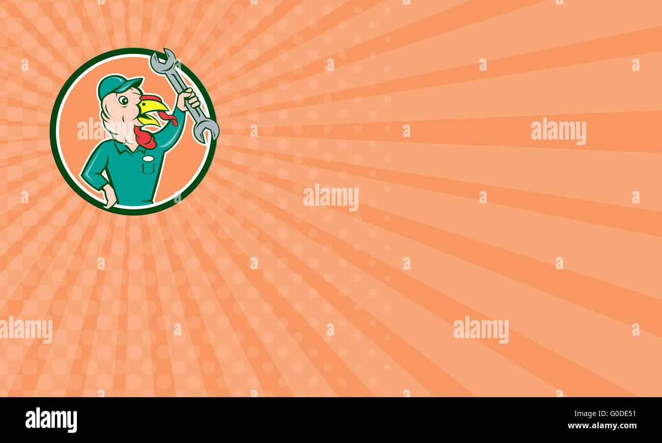 Business card Turkey Mechanic Spanner Circle Cartoon Stock Photo - Alamy