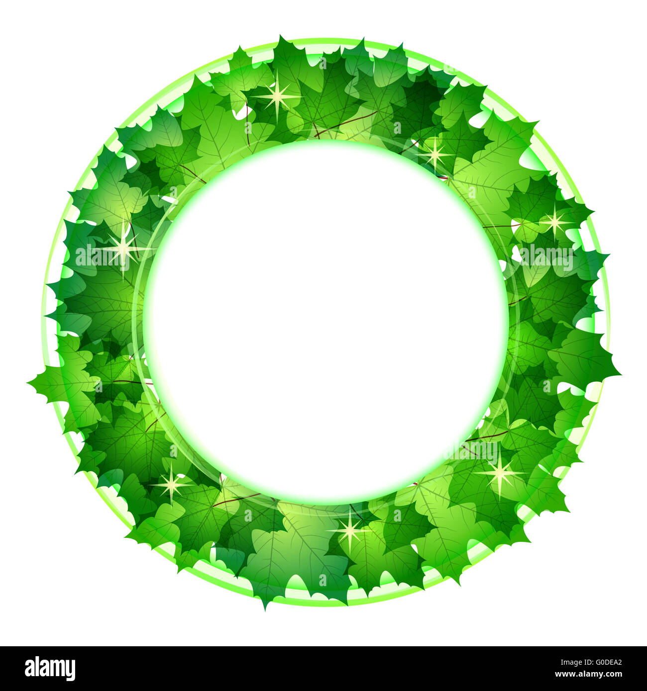 Fresh green leaves vector border Stock Photo - Alamy