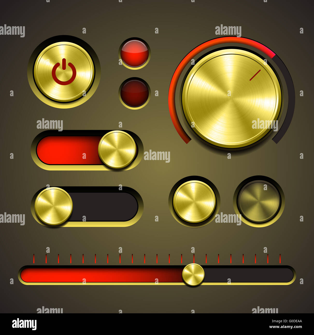 Set of the detailed UI elements Stock Photo - Alamy