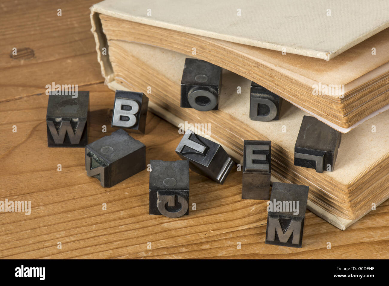 Old lead ink printing type Stock Photo - Alamy