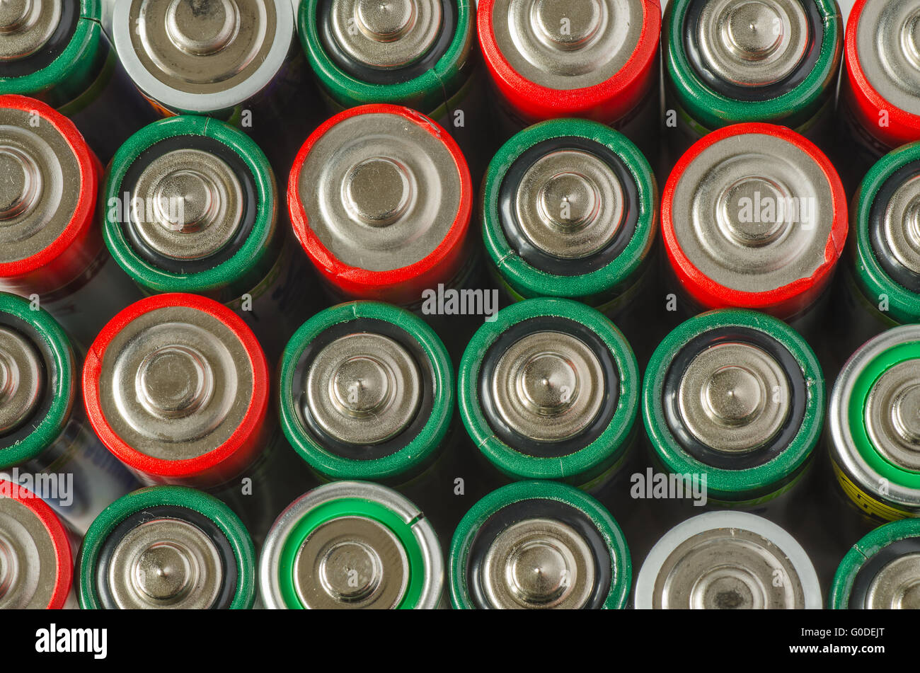 Collection of old batteries Stock Photo - Alamy