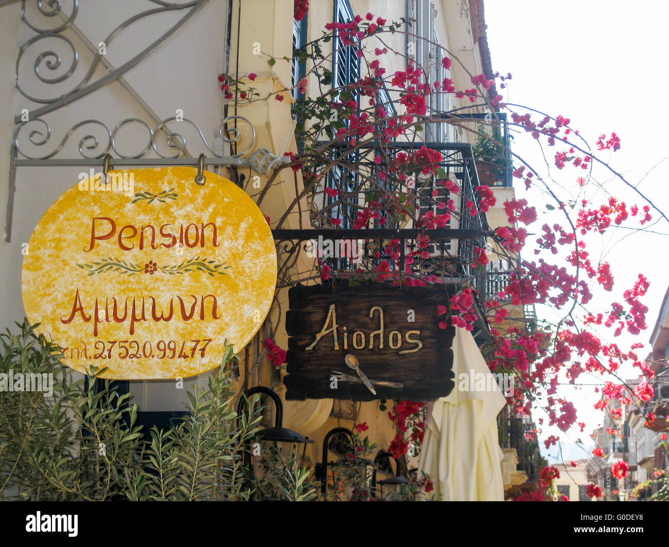 Typical Builings Nafplio, Peloponnese, Greece Stock Photo - Alamy
