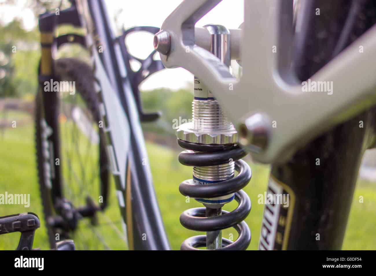 suspension close up of a mountain bicycle Stock Photo - Alamy