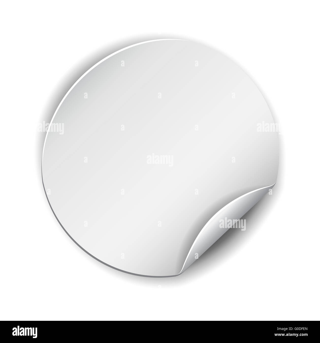 Blank, white round promotional sticker Stock Photo - Alamy