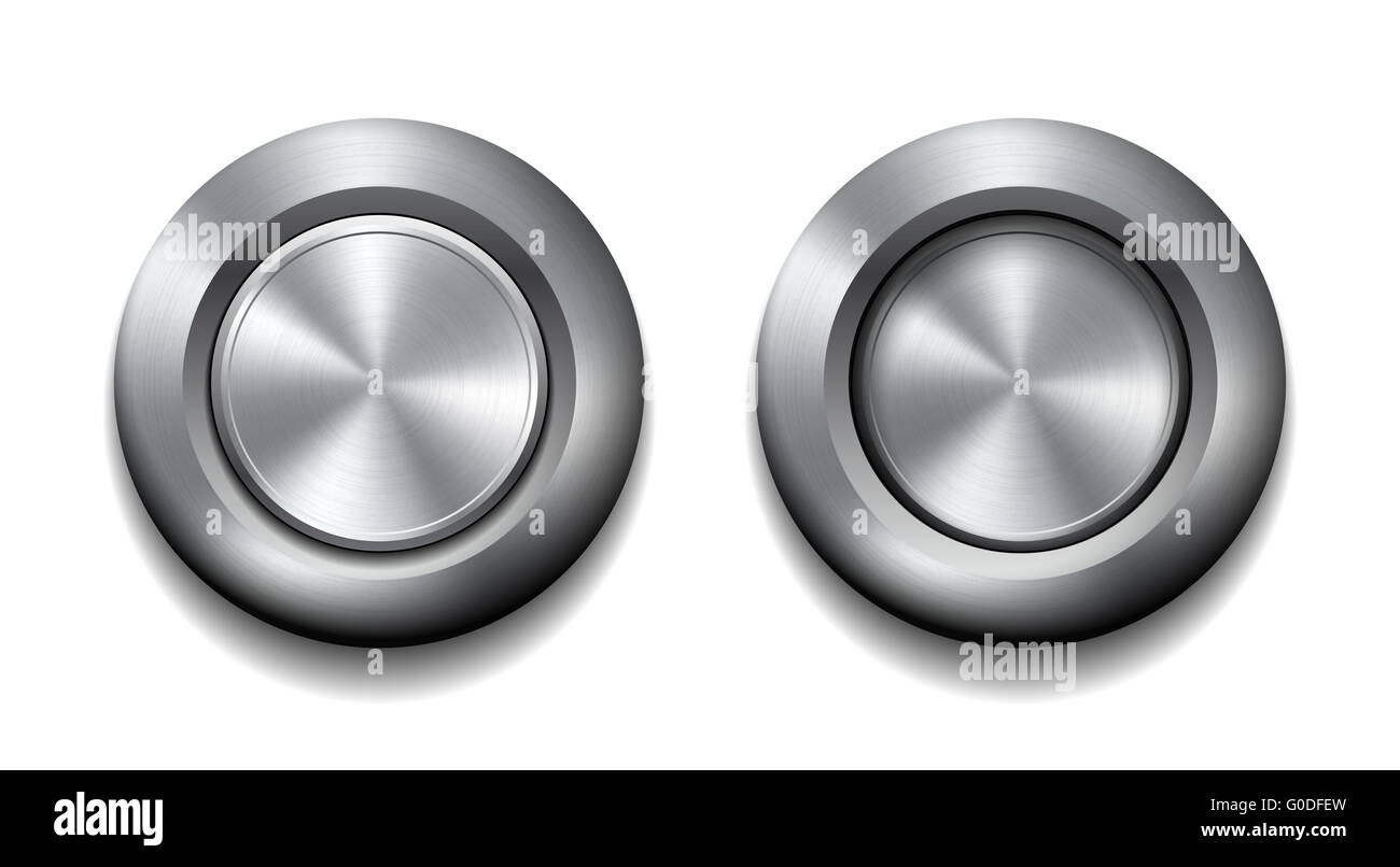 Realistic metal button Stock Photo - Alamy