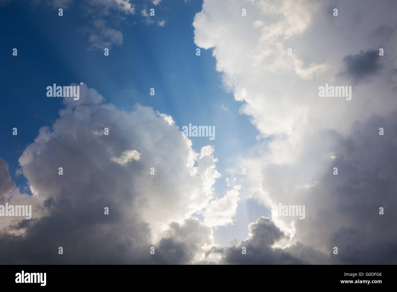 beautiful sky background with clouds and rays Stock Photo - Alamy