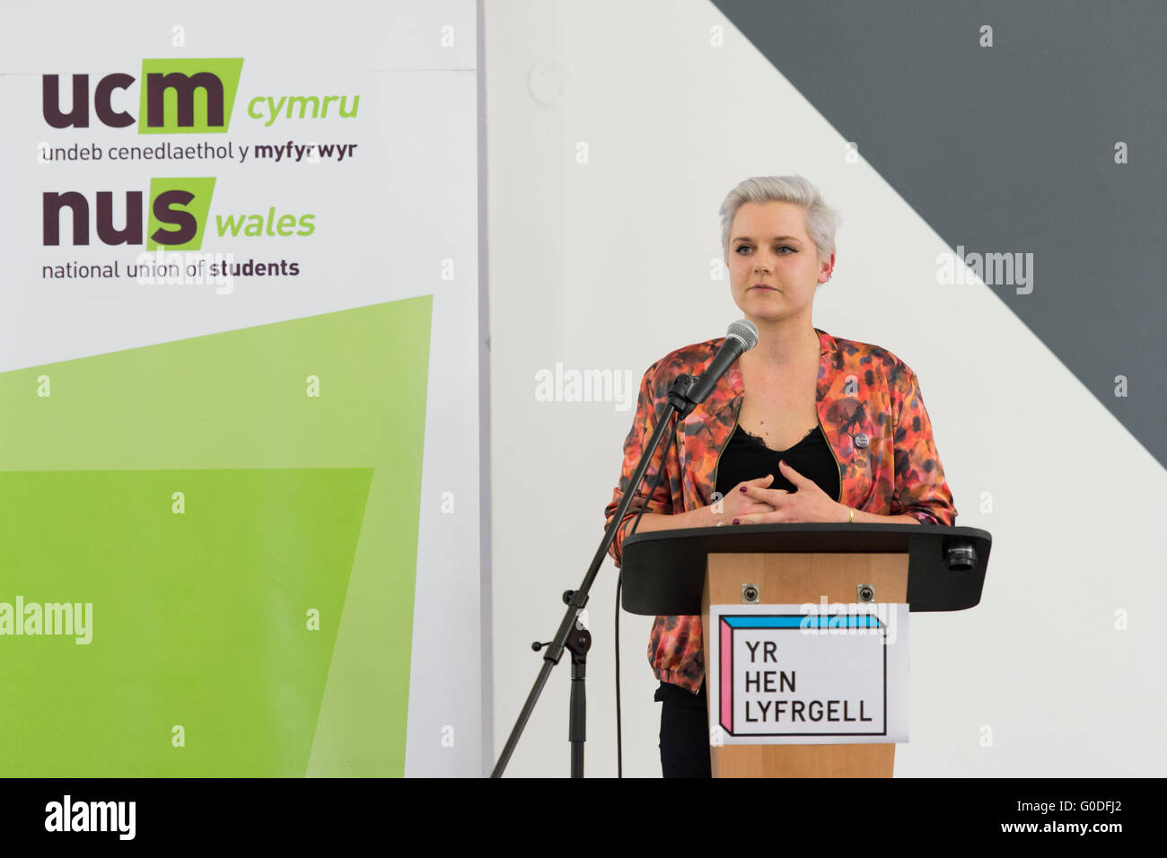 Beth Button NUS Wales President in Cardiff, Wales, speaks ahead of a ...