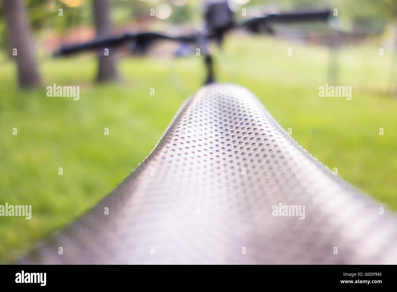 looking at trail from bicycle seat perspective Stock Photo - Alamy