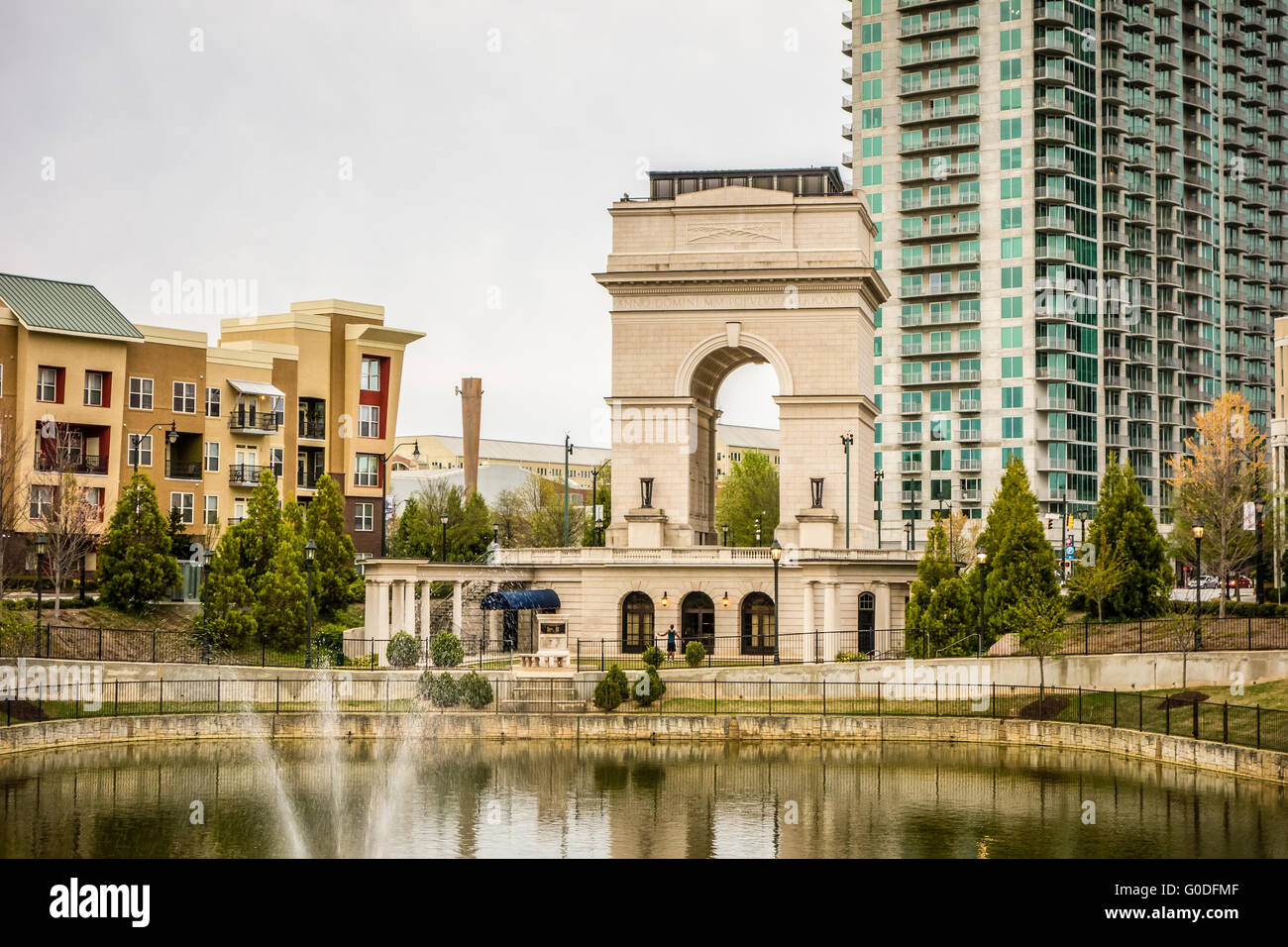 Millennium Gate triumphal arch at Atlantic Station Stock Photo - Alamy