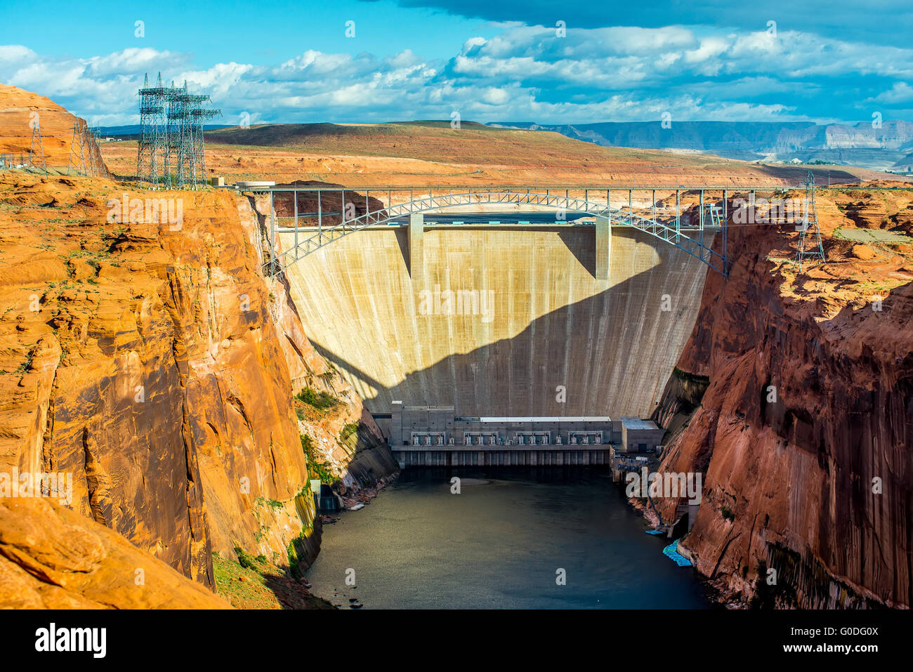 lake powell dam and bridge in page arizona Stock Photo - Alamy