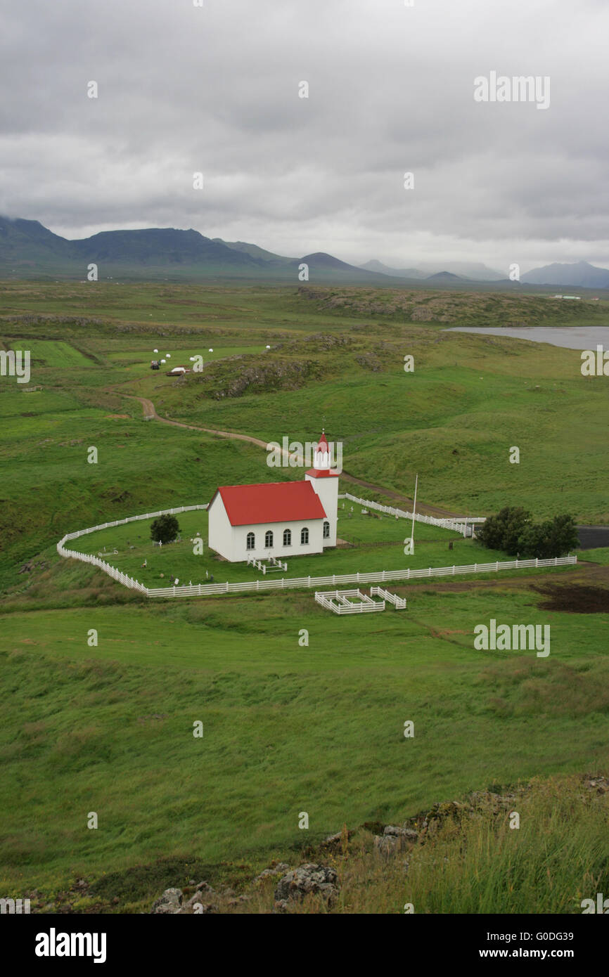 church at Helgafell - iceland Stock Photo - Alamy