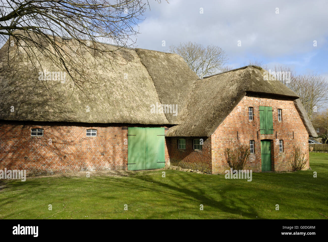 Thatched Barn in Nieblum Stock Photo - Alamy