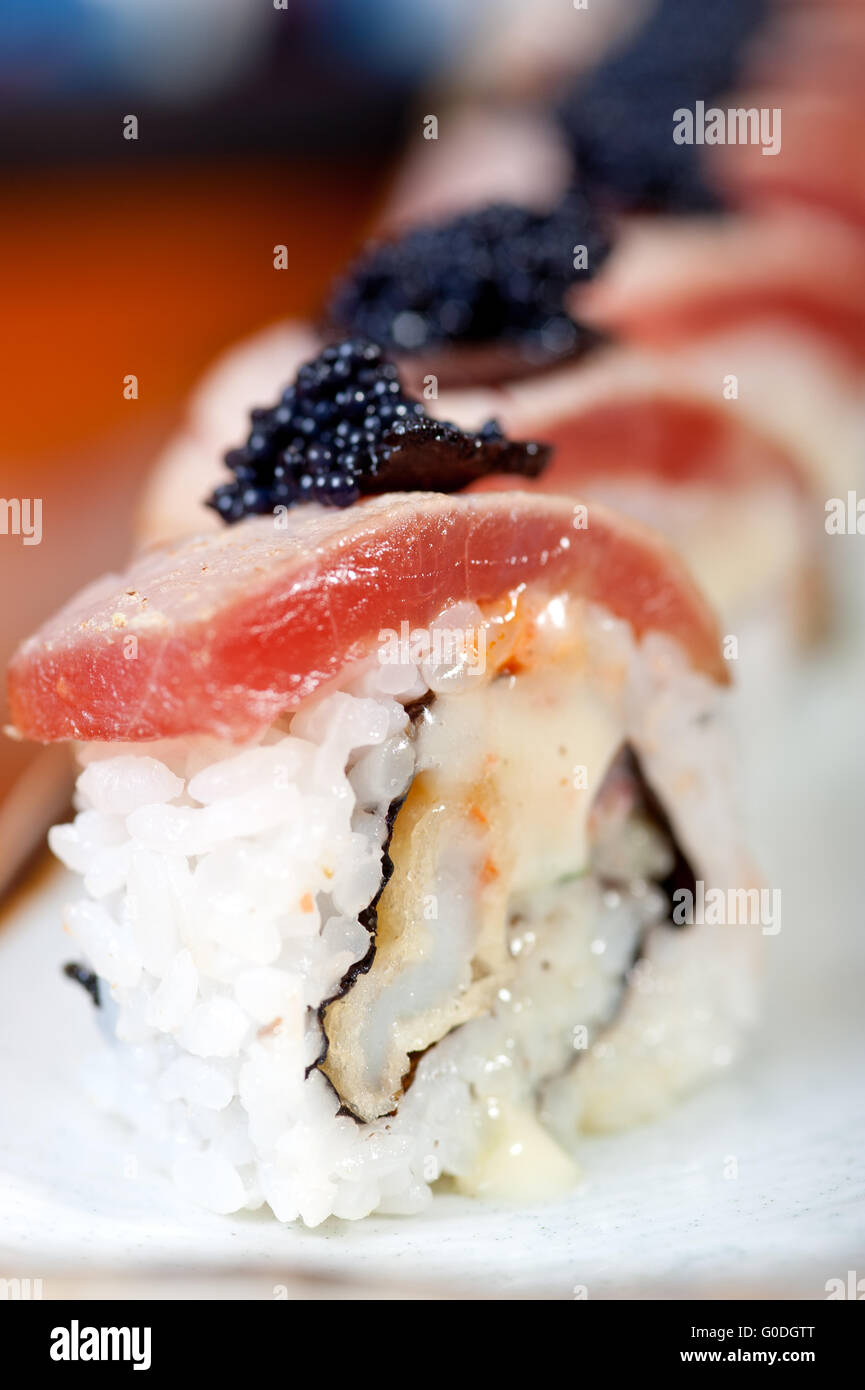 fresh sushi choice combination assortment selection Stock Photo - Alamy