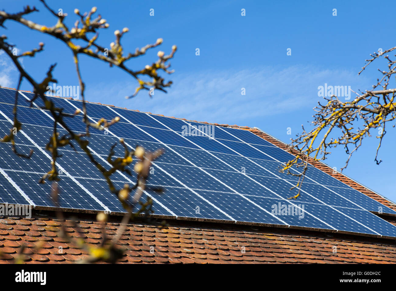 Solar panels on the roof Stock Photo - Alamy
