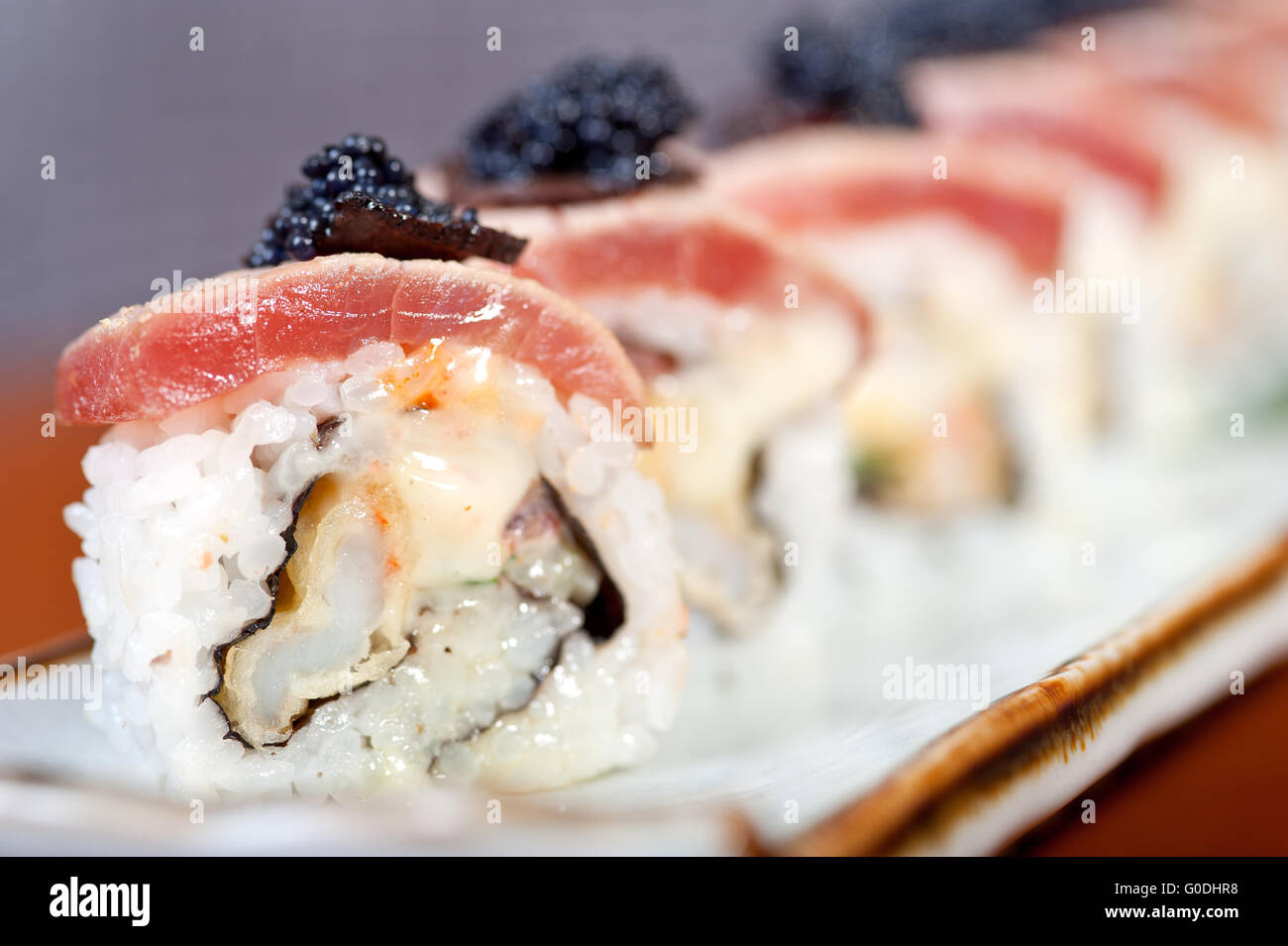 fresh sushi choice combination assortment selection Stock Photo - Alamy