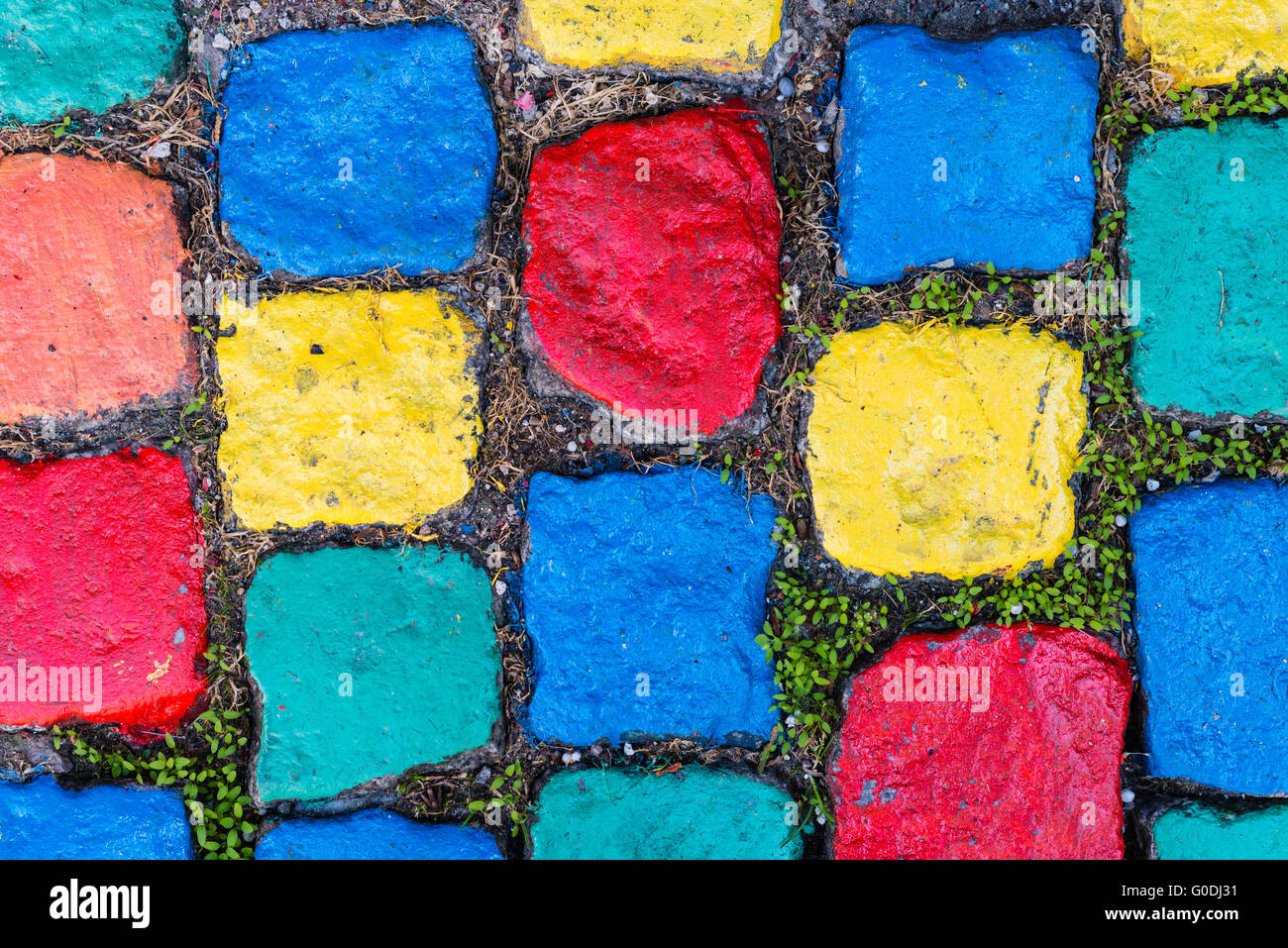 Pavement - Painted Cobblestones Stock Photo - Alamy