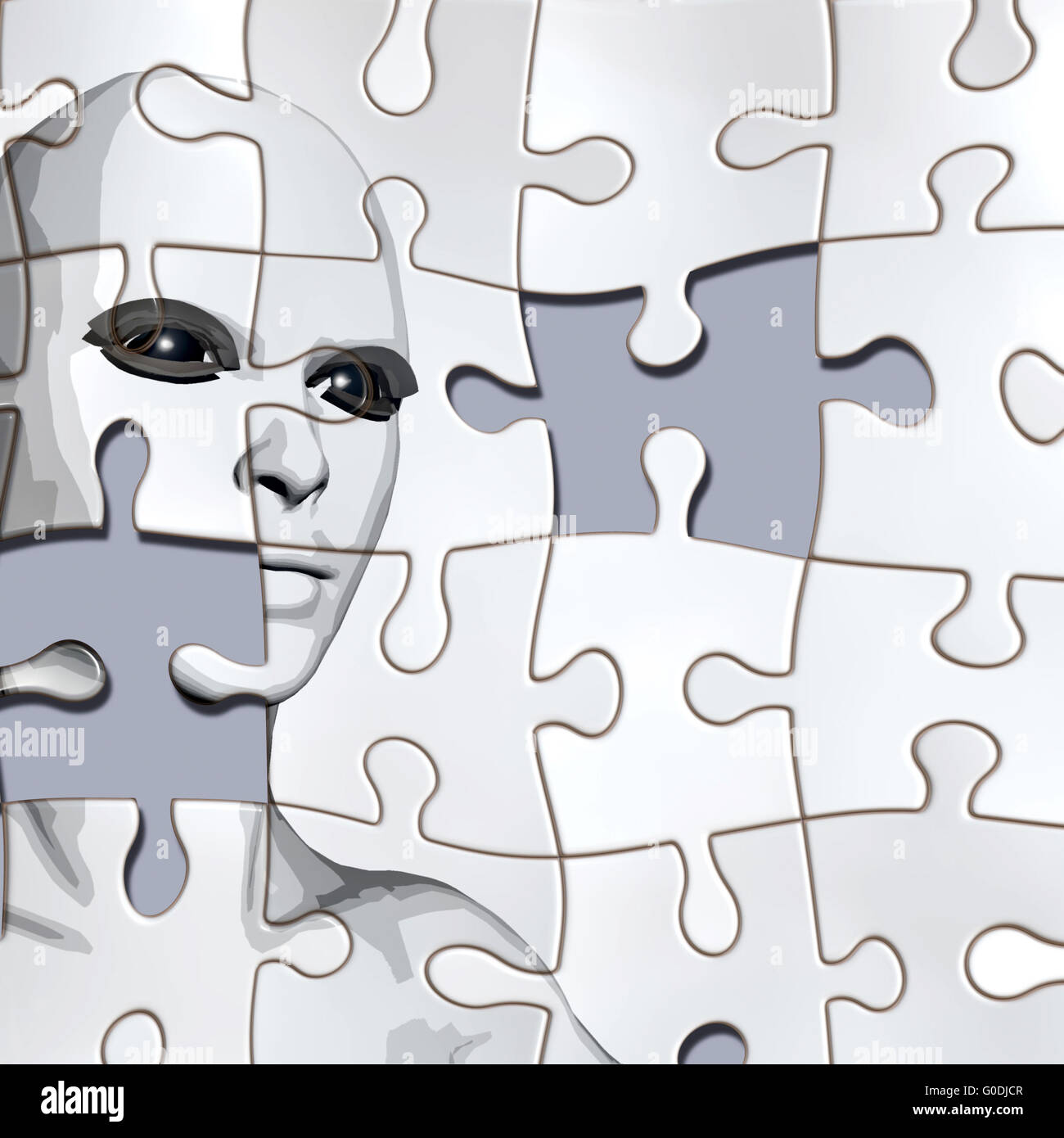Jigsaw face hi-res stock photography and images - Alamy
