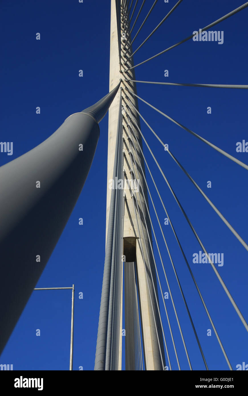 Details of Ada bridge tower in Belgrade, Serbia Stock Photo - Alamy