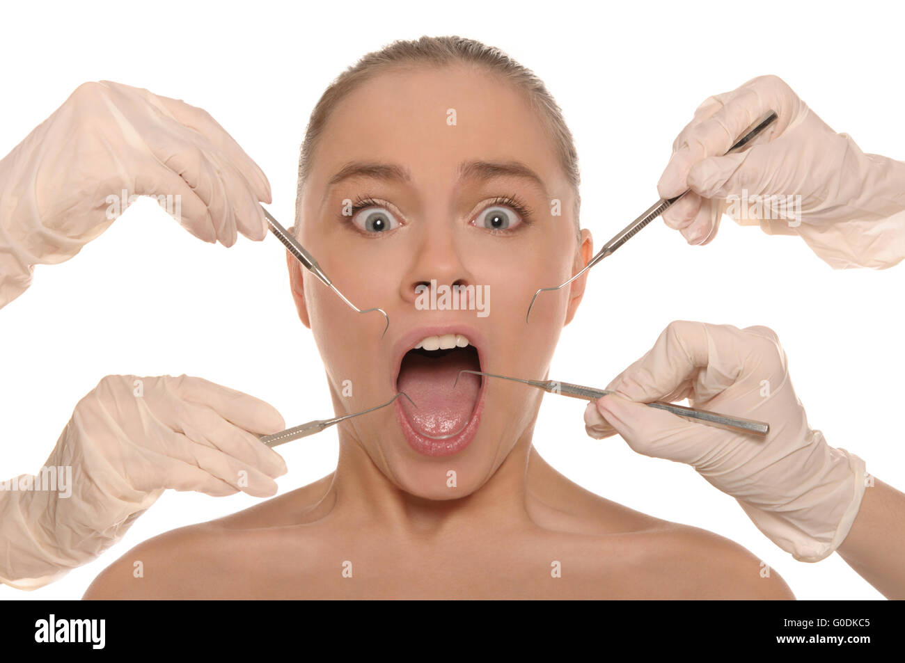Dentist woman fear hi-res stock photography and images - Alamy