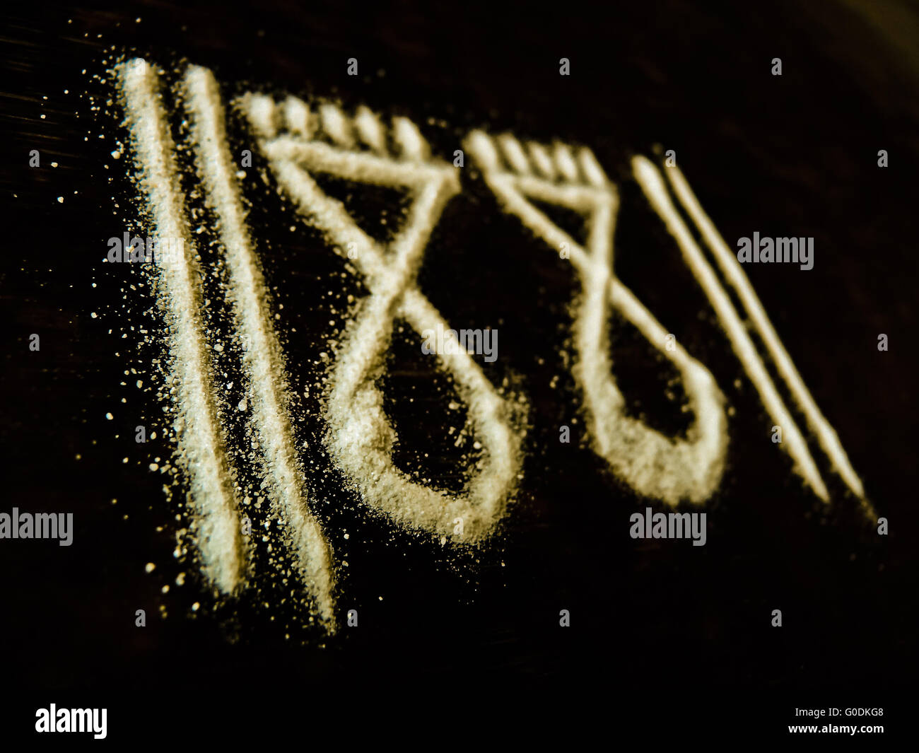 A holy sign represent footprints of God, made by Rangoli Stock Photo ...