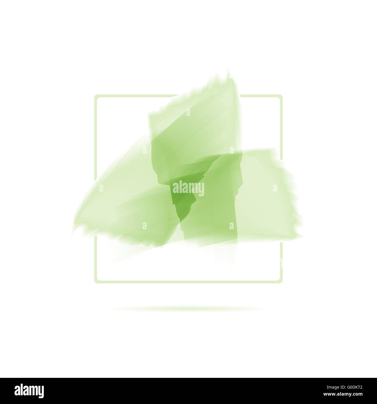 Three green watercolor brush strokes abstract eco logo Stock Photo - Alamy