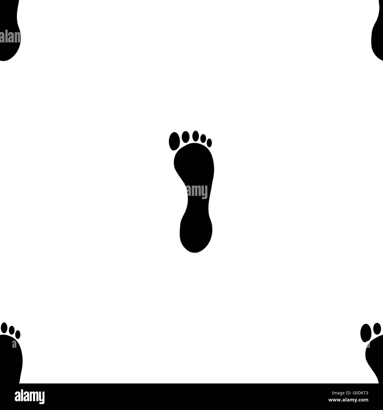 pattern traces of human feet black and white Stock Photo - Alamy