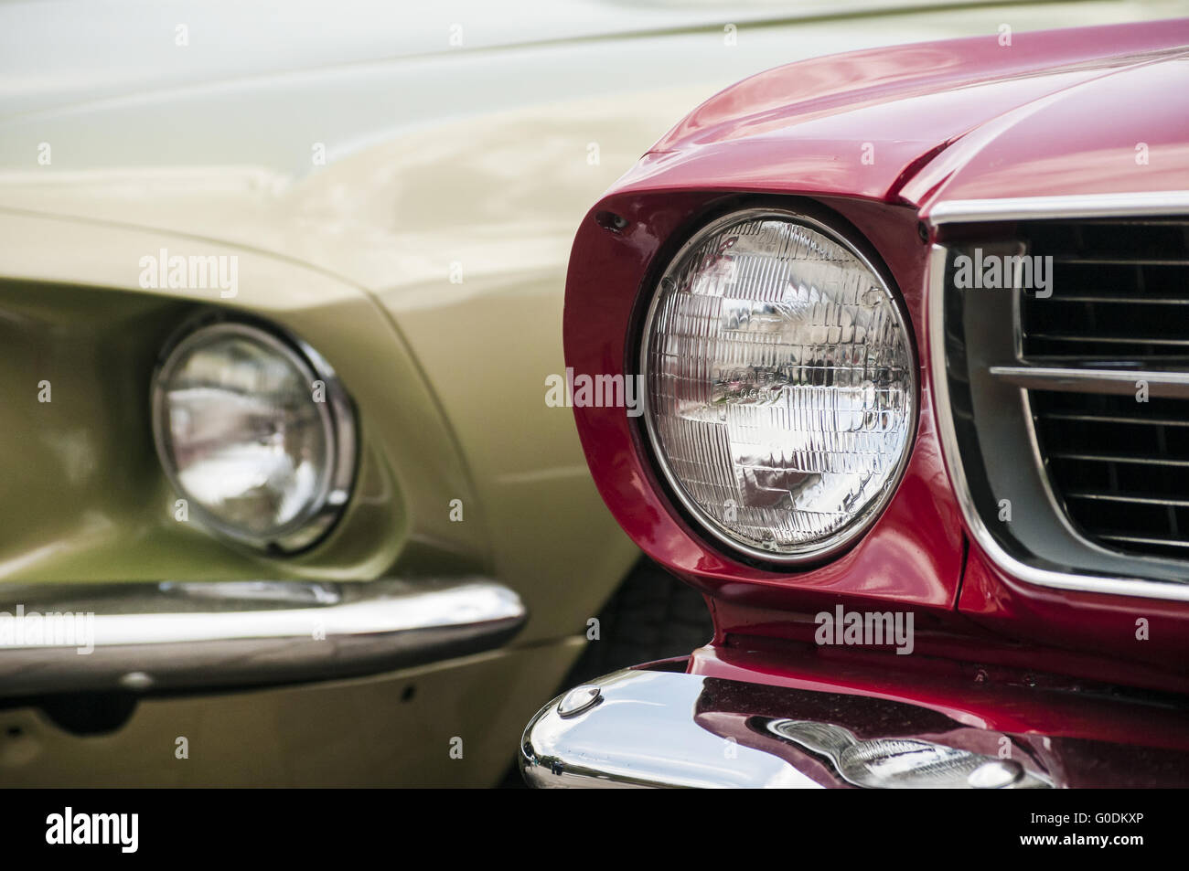 Detail of classic retro vintage cars closeup Stock Photo - Alamy