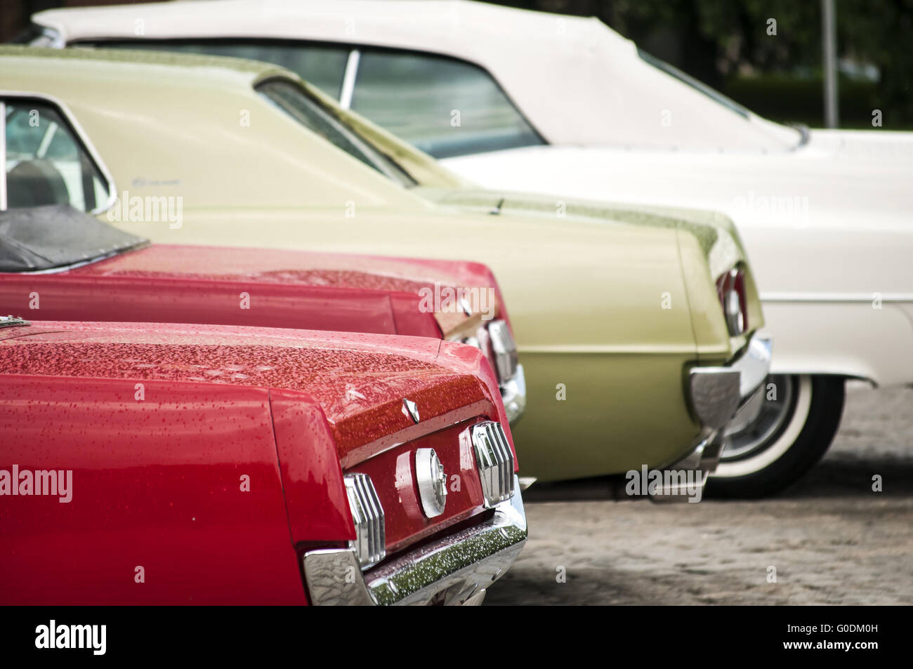 Detail of classic retro vintage cars closeup Stock Photo - Alamy