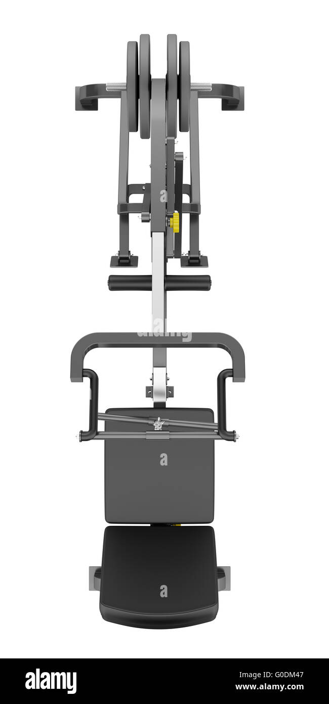 top view of lever gym machine isolated on white Stock Photo - Alamy