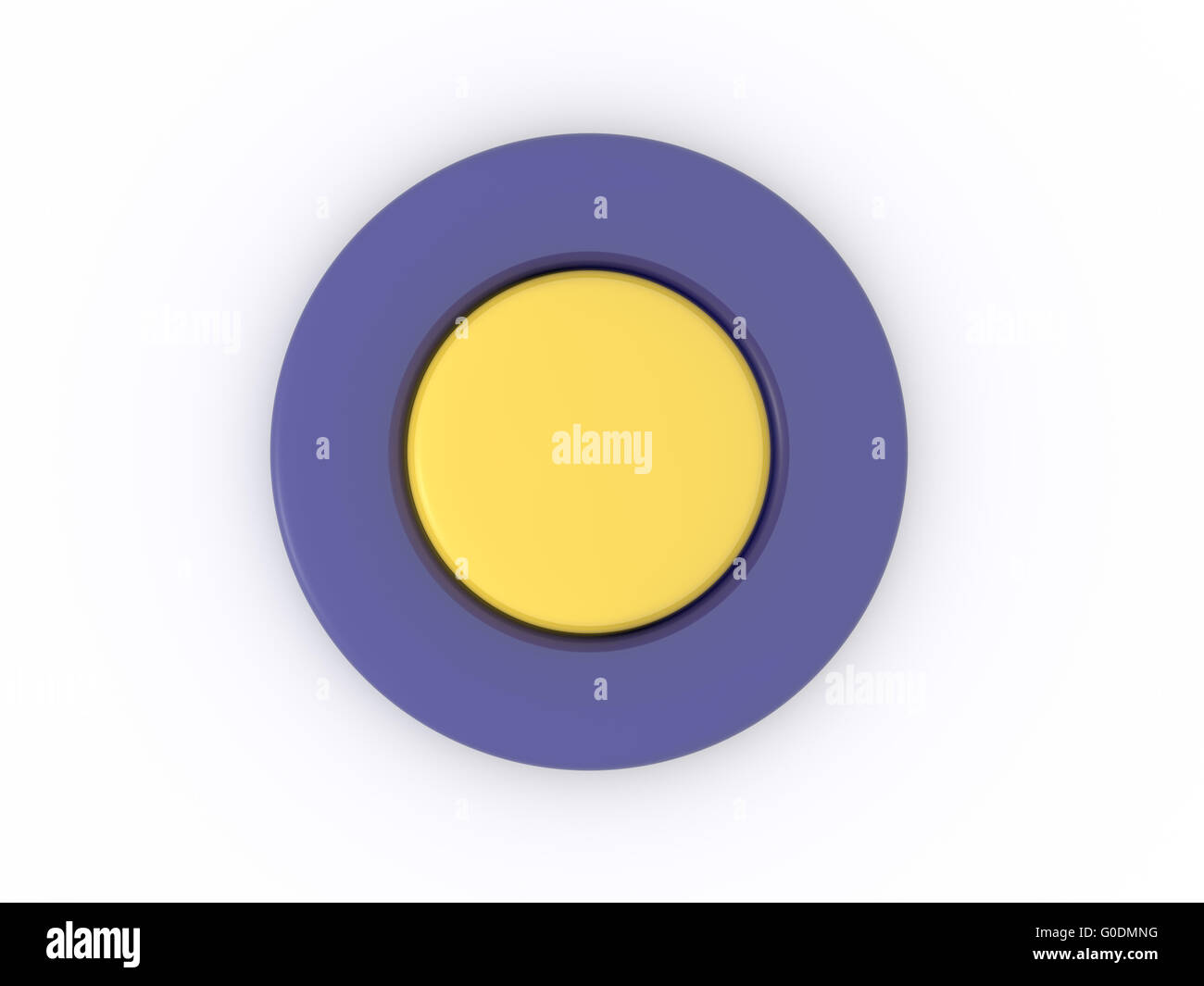 round blue yellow button isolated on white background. 3D icon Stock ...