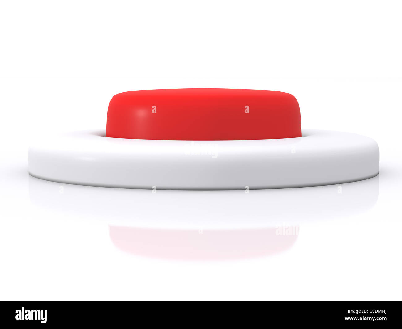 round red button isolated on white background. 3D icon Stock Photo - Alamy
