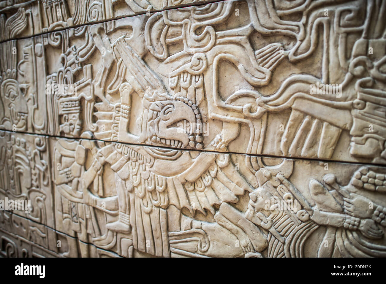MEXICO CITY, Mexico — A decorative relief from the Aztec civilization ...