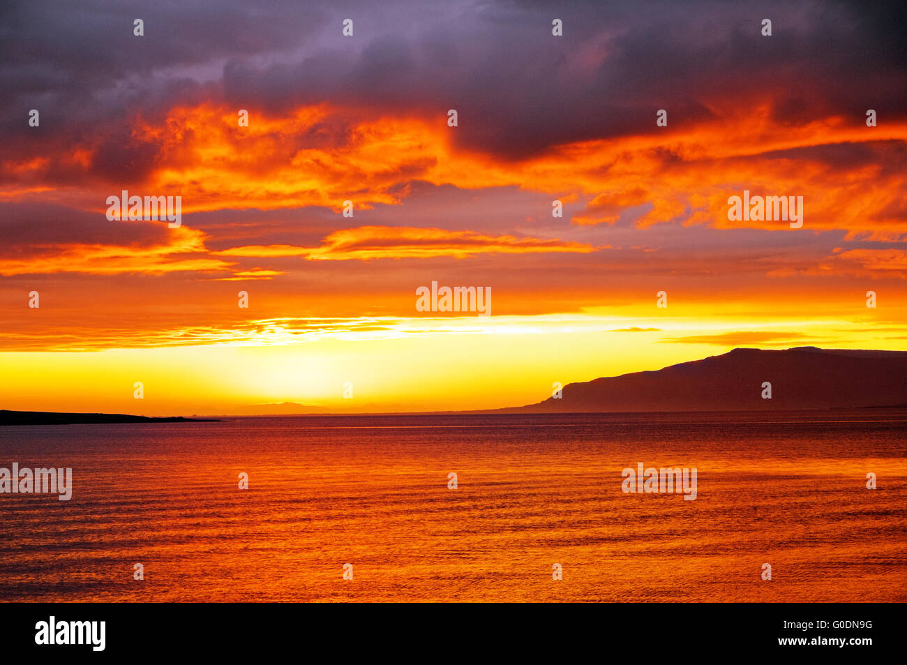 Summer sunset seen near Reykjavik in Iceland Stock Photo - Alamy