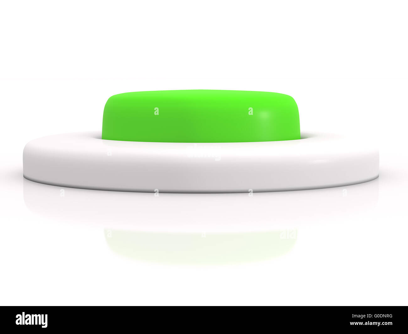 round green button isolated on white background. 3D icon Stock Photo ...