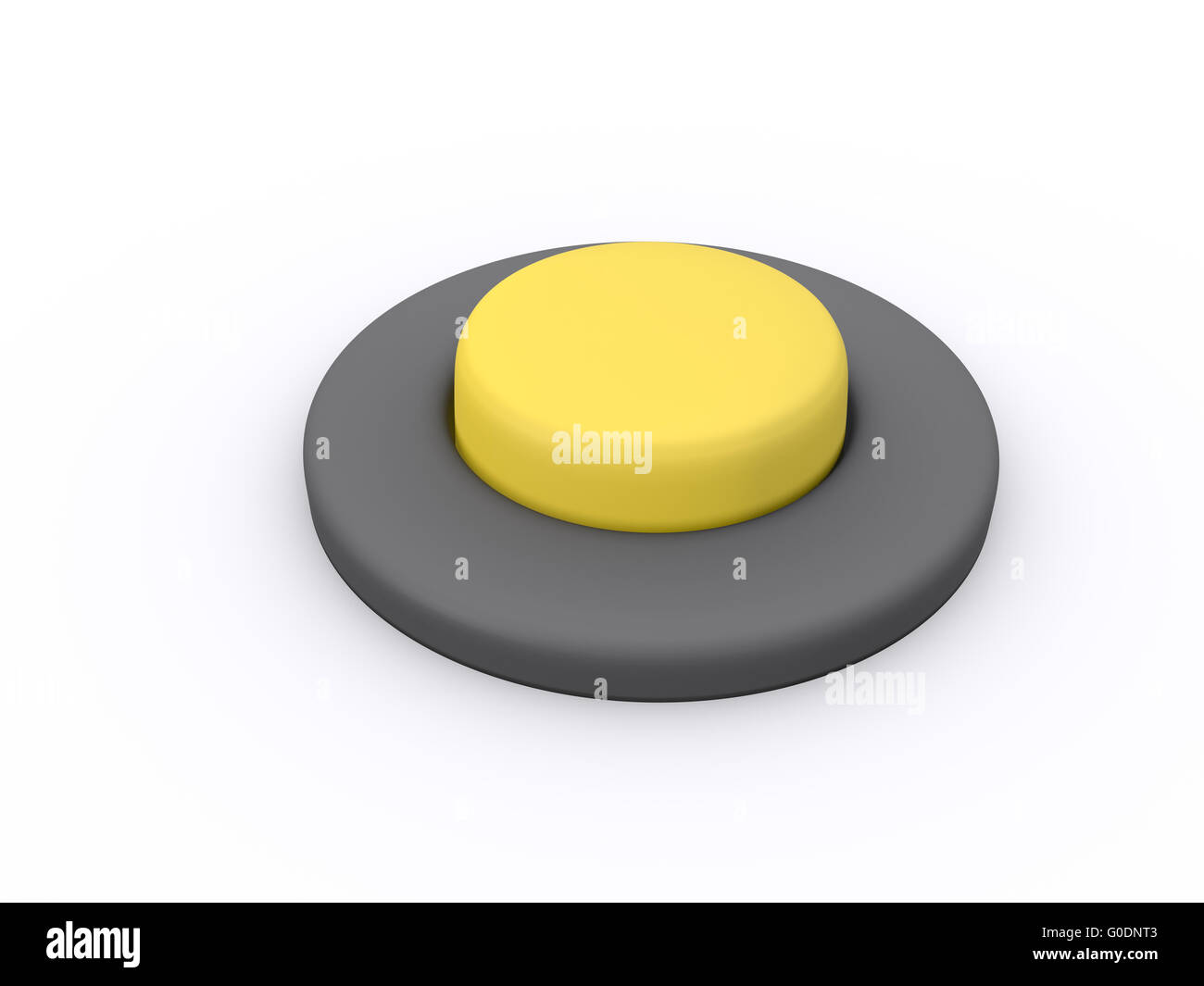 Icon yellow click 3d button Cut Out Stock Images & Pictures - Alamy