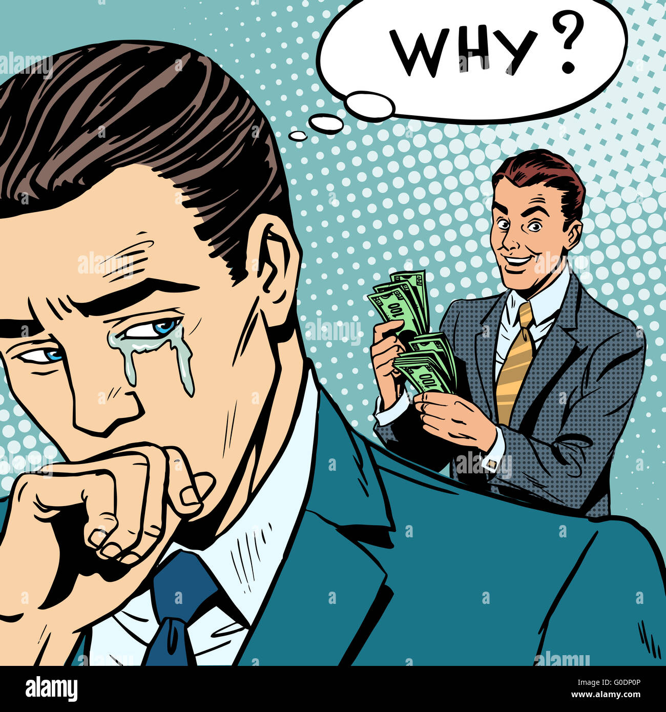 envy competition man crying competitor earned more Stock Photo - Alamy